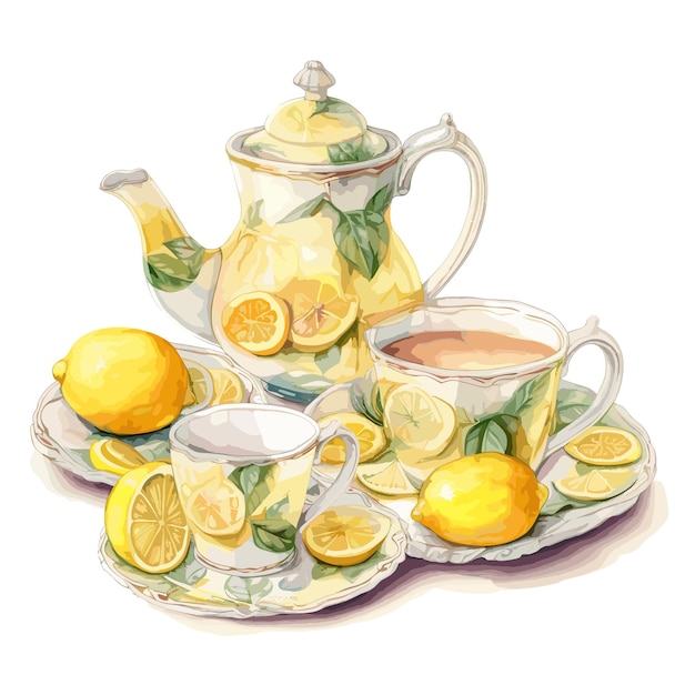 Vibrant Lemon Tea Set with Zesty Citrus Accents | Jiffy Designs