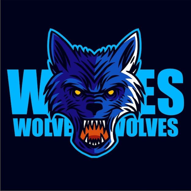 Fierce Glowing Blue Wolves Growling with Bared Fangs | Jiffy Designs