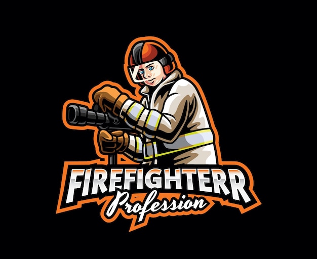 Heroic Firefighter Emblem - Bravery in Action | Jiffy Designs