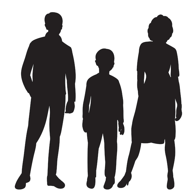 Silhouettes of a Family Trio | Jiffy Designs