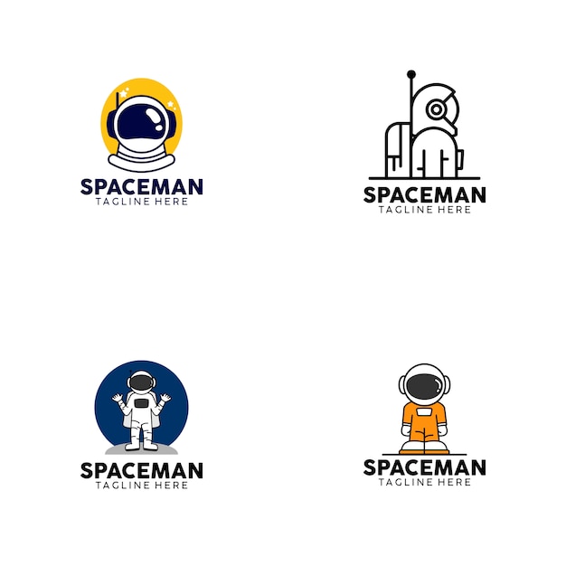 Minimalist Spaceman Logos with Retro Space Exploration Motifs | Jiffy ...