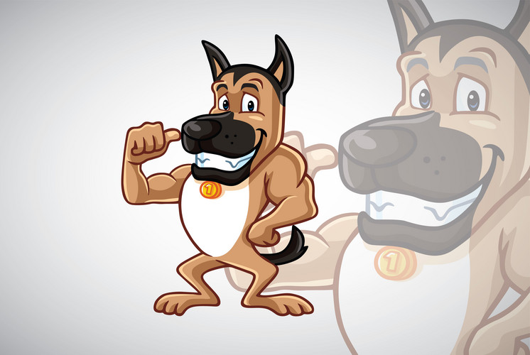 German Shepherd Dog Fun Cute Cartoon Drawing Mascot Character Design ...