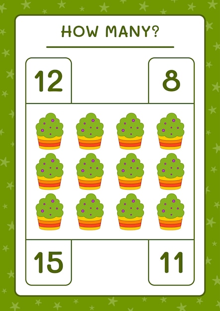 Counting Cactus Cuties on a Vibrant Green Background | Jiffy Designs