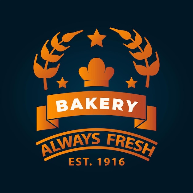 Vintage Bakery Logo with Wheat, Stars, and Fresh Baked Motto | Jiffy ...