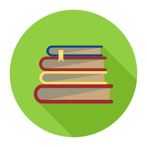 Books Badge Long Shadow Label | Jiffy Designs
