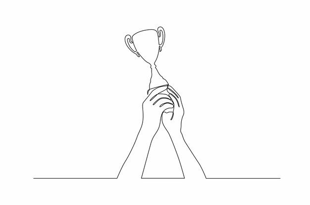 Hands Lifting Gleaming Trophy in Triumph | Jiffy Designs