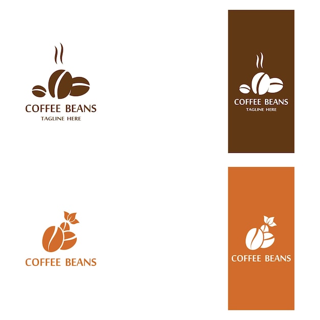 Diverse Collection of Stylized Coffee Bean Icons and Logos | Jiffy Designs