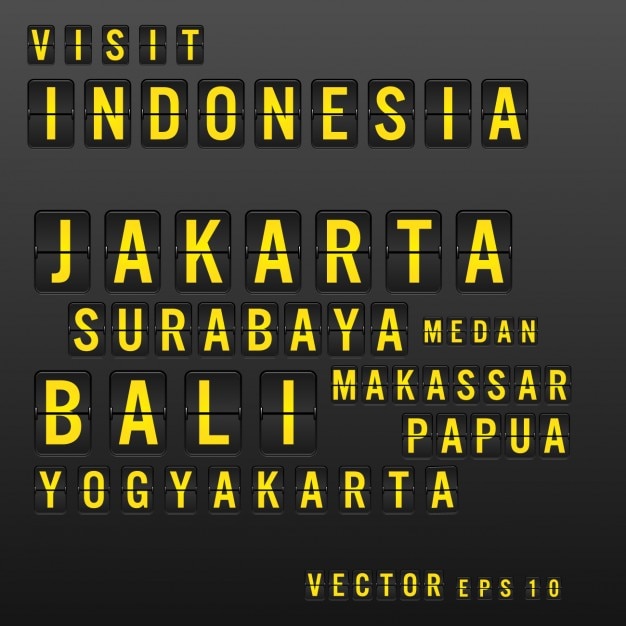 Stylized Indonesian Cities Typography Design with Bold Colors | Jiffy ...