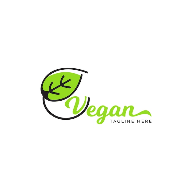 Vibrant Vegan Leaf Logo with Organic Tagline | Jiffy Designs