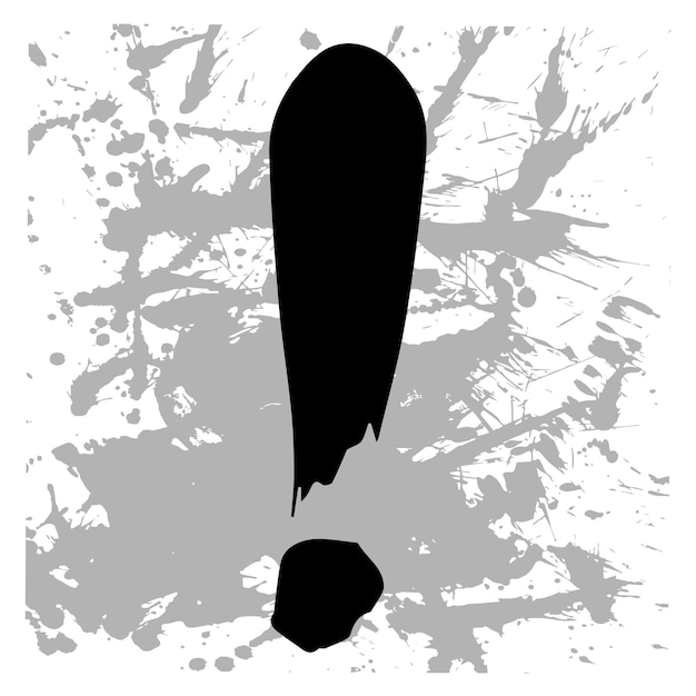 Dramatic Monochrome Exclamation Mark Splash Art | Jiffy Designs