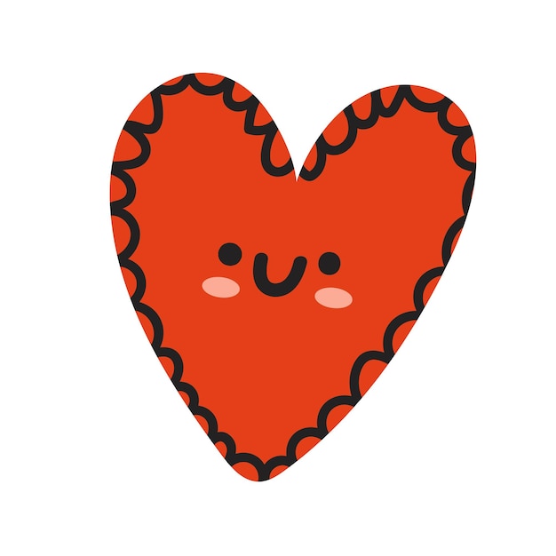 Adorable Kawaii Heart with Playful Curvy Edges | Jiffy Designs