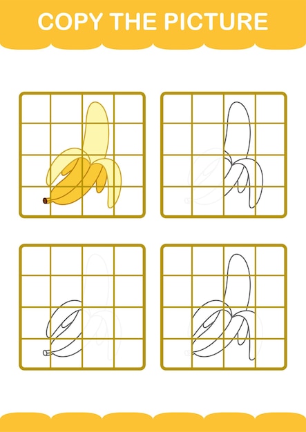 Delightful Banana Collection: A Playful Grid of Sketched Produce ...