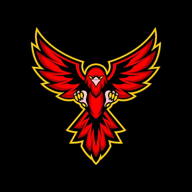 Majestic Crimson Phoenix Emblem Soaring with Fiery Elegance | Jiffy Designs