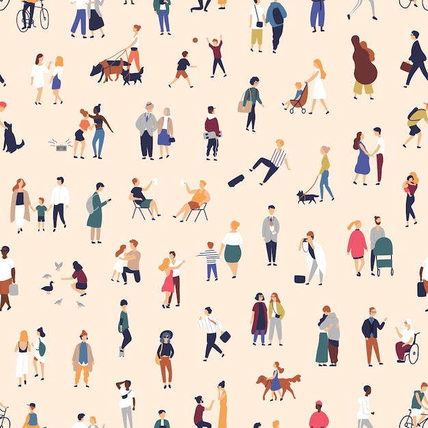 Diverse Crowd of People in Everyday Activities | Jiffy Designs