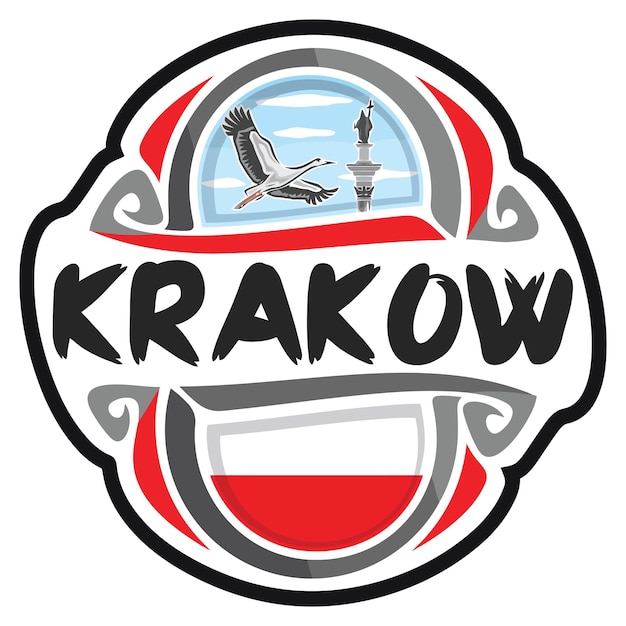Vibrant Krakow Emblem Showcasing City's Iconic Landmarks | Jiffy Designs