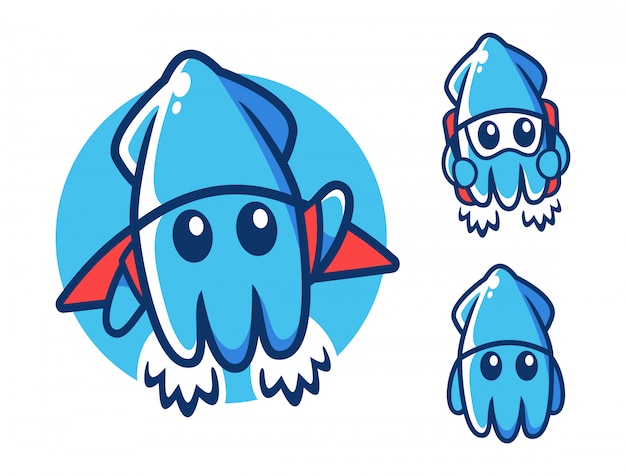 Playful Cartoon Rocket and Squid Collection | Jiffy Designs