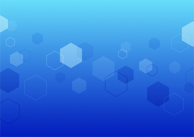 Serene Hexagonal Shapes in Gradient Blue Tones | Jiffy Designs