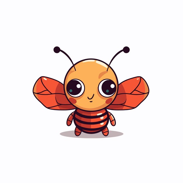 Adorable Cartoon Bee with Bright Orange Wings | Jiffy Designs