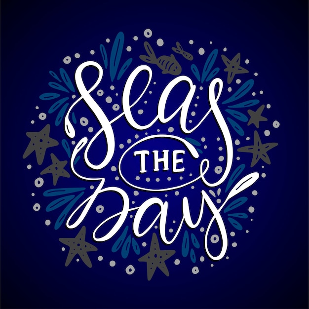 Vibrant Nautical-Inspired 'Seas the Day' Typography Design | Jiffy Designs