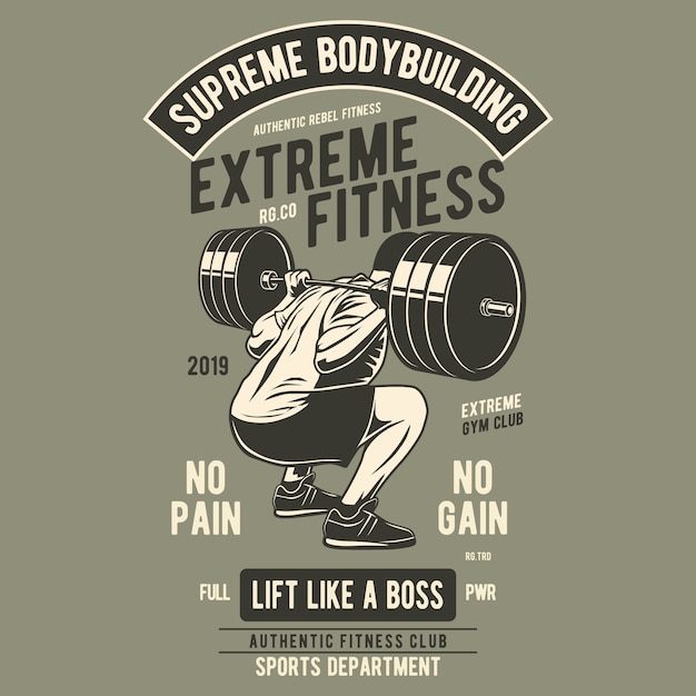 Extreme Fitness: No Pain, No Gain, Lift Like a Boss | Jiffy Designs