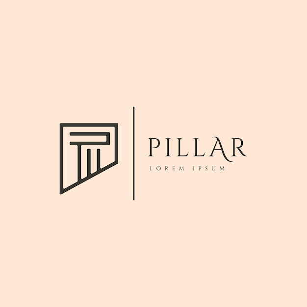 Elegant Architectural Pillar Logo with Minimalist Lettering | Jiffy Designs