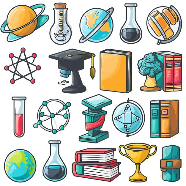 Vibrant Collection of Educational and Scientific Symbols | Jiffy Designs