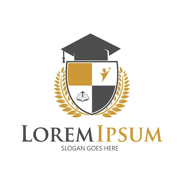 Elegant Academic Crest with Graduation Cap and Laurel Wreath | Jiffy ...