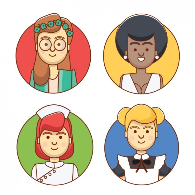 Stylized Character Portraits in Vibrant Circular Frames | Jiffy Designs