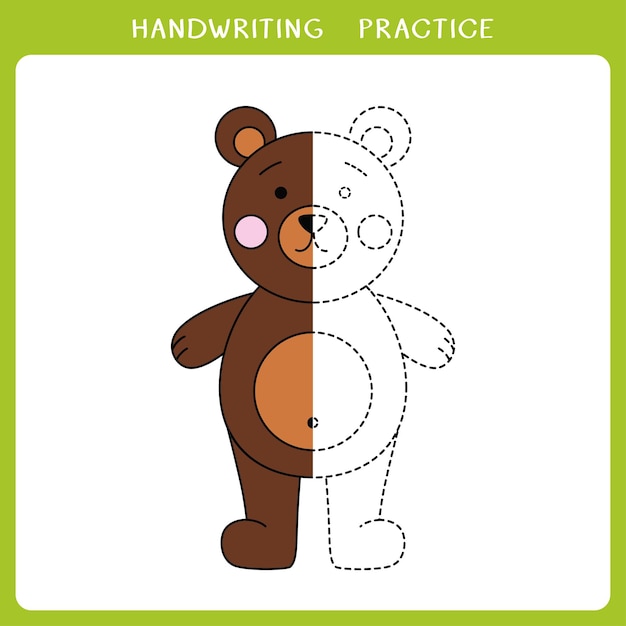 Whimsical Half-and-Half Teddy Bear Handwriting Practice | Jiffy Designs