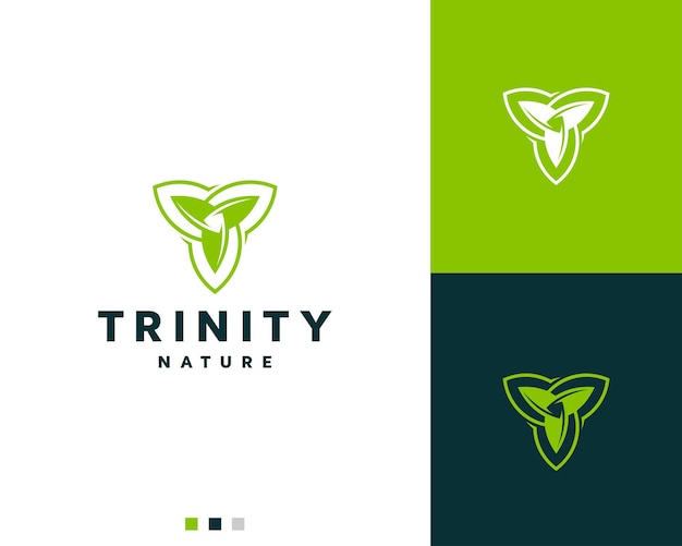 Verdant Trinity: Nature's Harmonious Emblem | Jiffy Designs