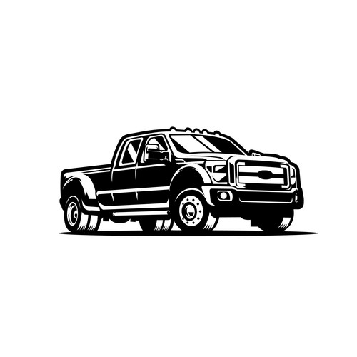 Dually Truck Diesel Side View Isolated | Jiffy Designs