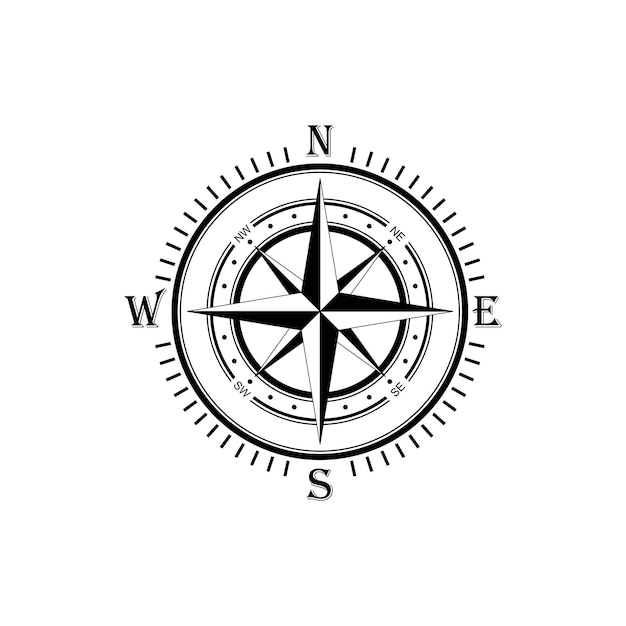 Elegant Compass Rose Graphic with Cardinal Directions | Jiffy Designs