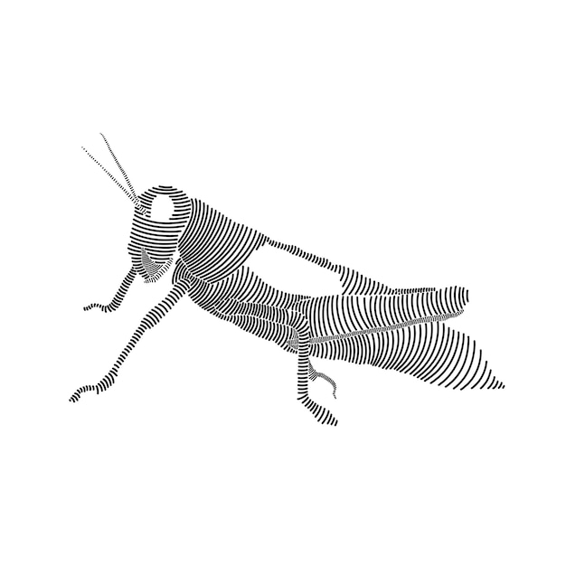 Intricate Grasshopper Silhouette with Mesmerizing Line Patterns | Jiffy ...