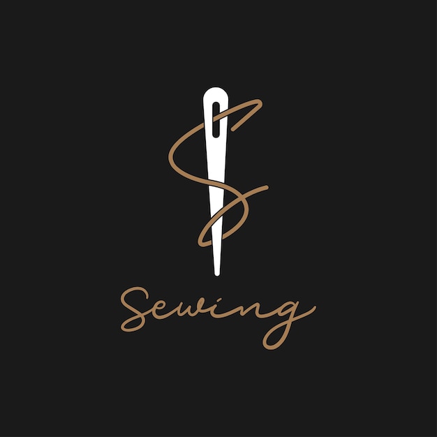 Elegant Sewing Needle Illustration with Cursive Lettering | Jiffy Designs