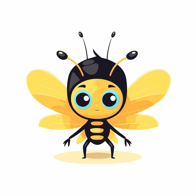 Adorable Cartoon Bee with Big Eyes and Friendly Expression | Jiffy Designs