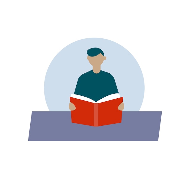 Student Reading Intently from Red Book in Classroom | Jiffy Designs