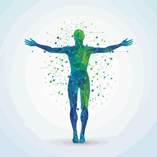 Vibrant Silhouette of Human Form in Geometric Design | Jiffy Designs