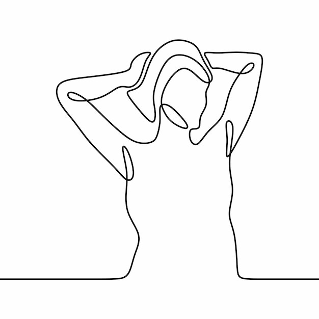 Continuous Line Drawing of Abstract Human Figure Stretching | Jiffy Designs