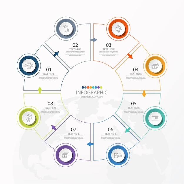 Vibrant Circular Infographic with Descriptive Icons and Text | Jiffy ...
