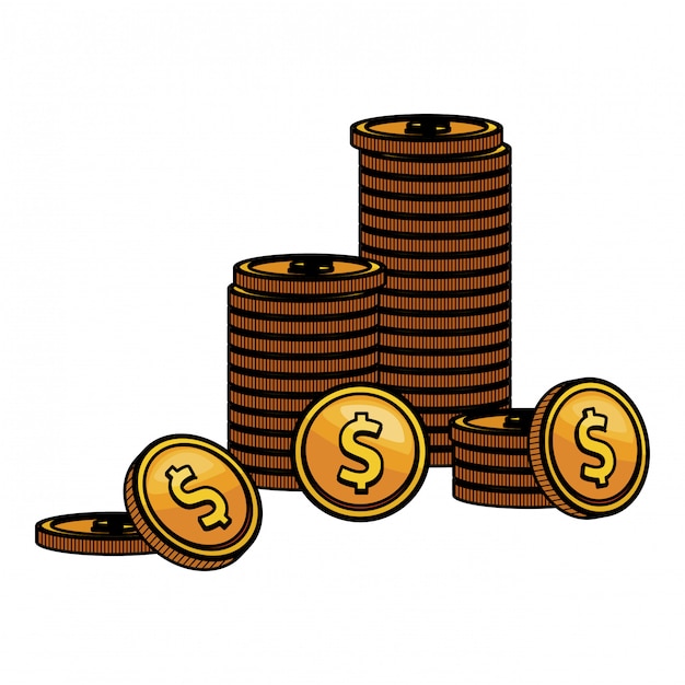 Stacked Coins and Cylindrical Money Containers Illustration | Jiffy Designs
