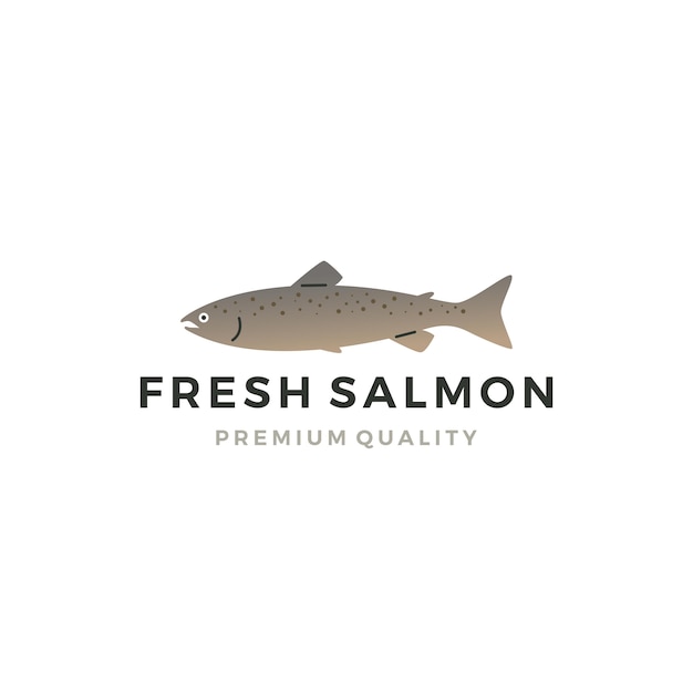 Illustration of Fresh Salmon Fish with Text Branding | Jiffy Designs