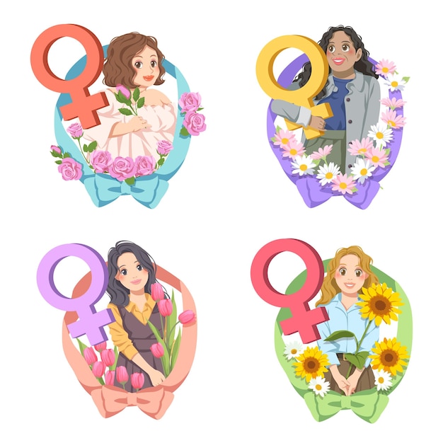 Diverse Feminine Symbols: Vibrant Collection of Empowered Women | Jiffy ...
