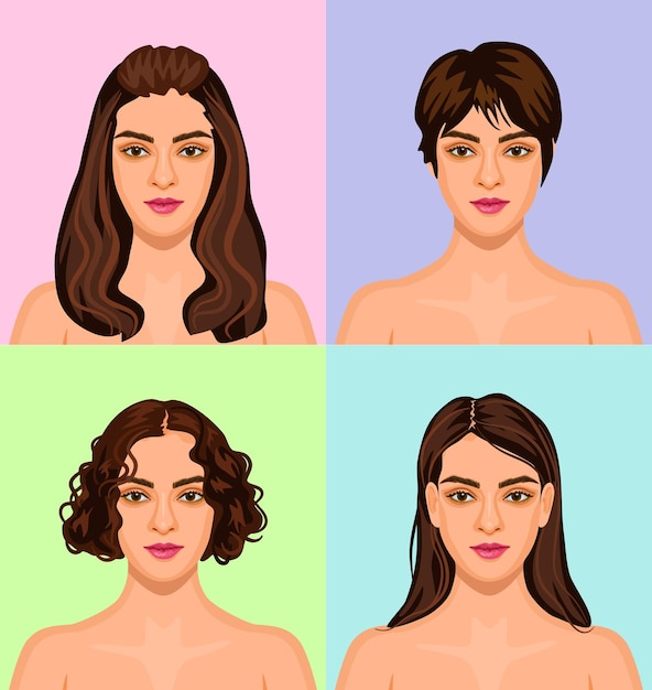 Diverse Portraits of Stylish Women with Distinct Hairstyles | Jiffy Designs