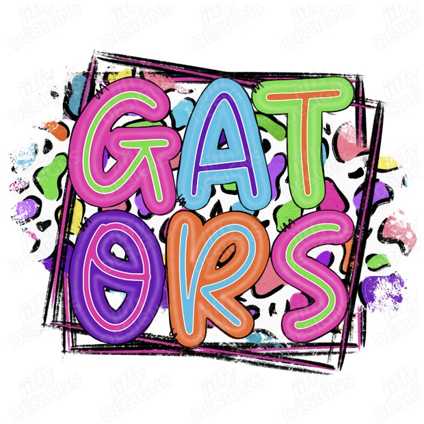 'Gators' Vibrant Graffiti-Style Letters in Explosive Neon Colors ...