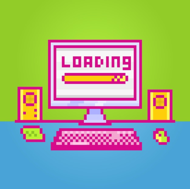 Retro Computer Loading Screen with Vibrant Colors | Jiffy Designs