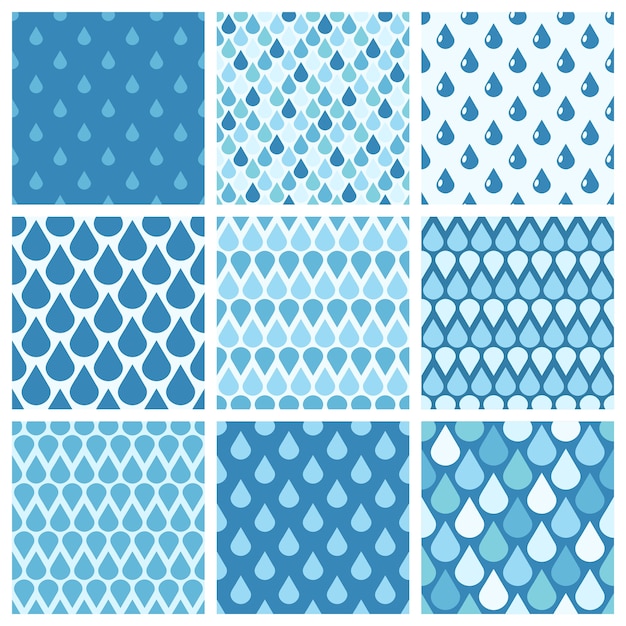 Versatile Collection of Stylized Water Droplet Patterns in Shades of ...