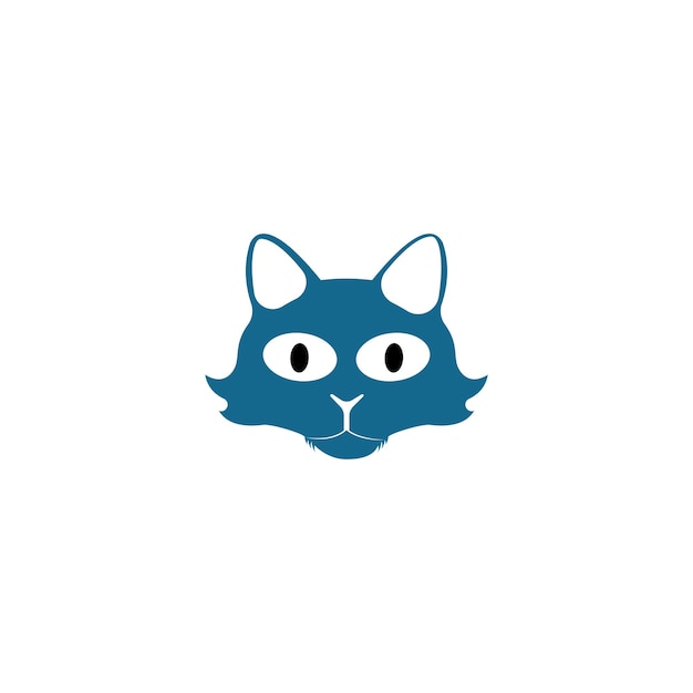 Whimsical Blue Cat Face with Expressive Eyes | Jiffy Designs
