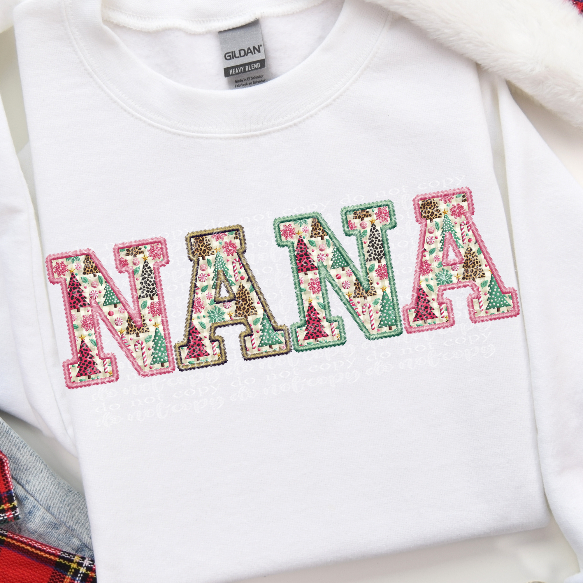 'Nana' Christmas Fun Patterned Letters with Christmas Trees and ...