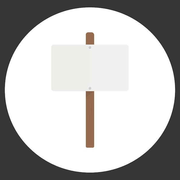 Minimalist Wooden Signpost Icon on White Circle Background | Jiffy Designs