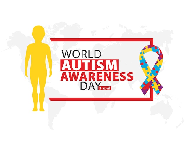 Colorful Ribbon and Silhouette Mark World Autism Awareness Day | Jiffy ...